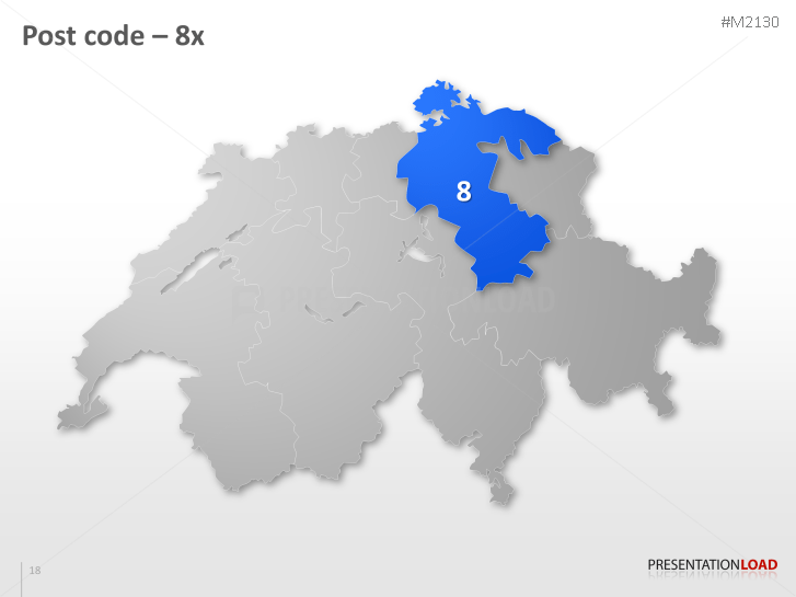PowerPoint Map Switzerland with ZIP (1 Digit) | PresentationLoad