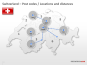 PowerPoint Map Switzerland with ZIP (1 Digit) | PresentationLoad