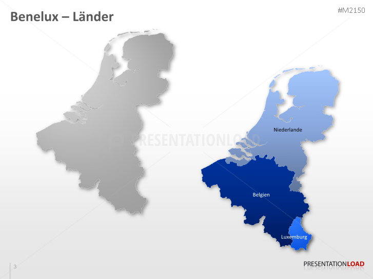 PowerPoint Landkarte der Benelux Region | PresentationLoad
