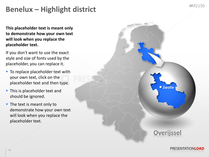 PowerPoint Map Benelux (Belgium, Netherlands, Luxembourg) | PresentationLoad