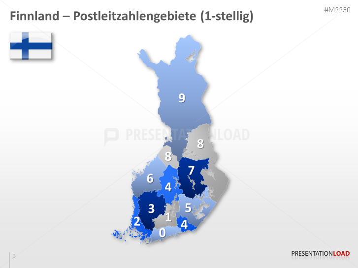 PowerPoint Landkarte Finnland mit PLZ | PresentationLoad