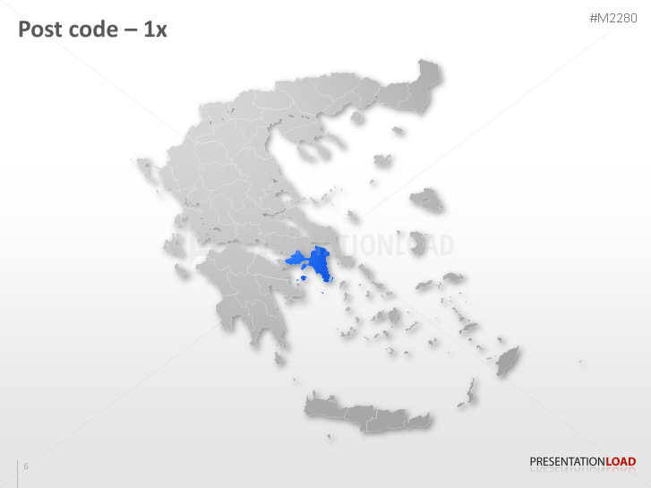 PowerPoint Map Greece with ZIP (2 Digits) | PresentationLoad