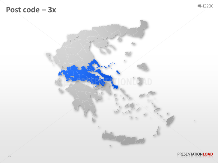 PowerPoint Map Greece with ZIP (2 Digits) | PresentationLoad