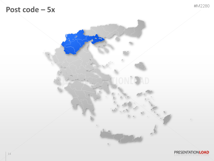 PowerPoint Map Greece with ZIP (2 Digits) | PresentationLoad