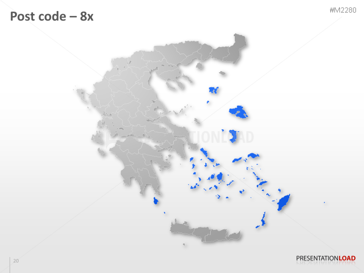 PowerPoint Map Greece with ZIP (2 Digits) | PresentationLoad
