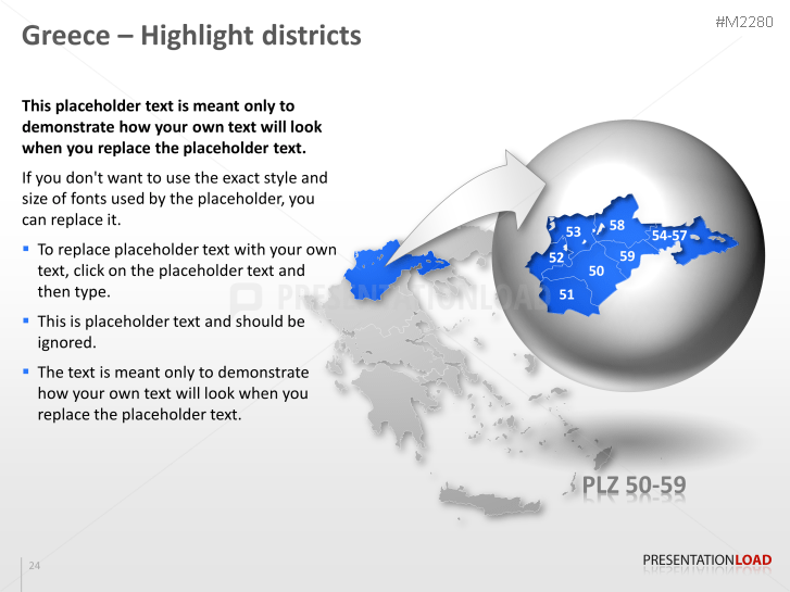 PowerPoint Map Greece with ZIP (2 Digits) | PresentationLoad