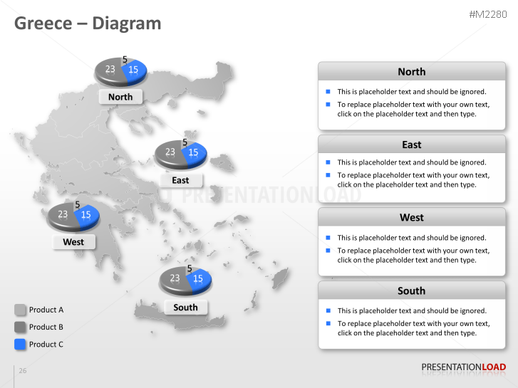 PowerPoint Map Greece with ZIP (2 Digits) | PresentationLoad