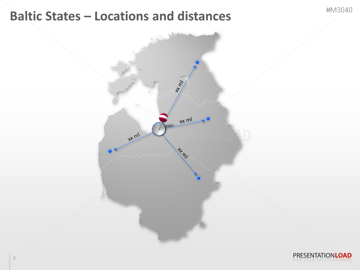 PowerPoint Map of the Baltic States | PresentationLoad