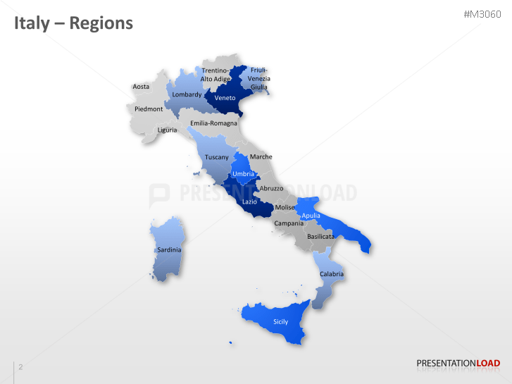 PowerPoint Map Italy (North, Central & South Italy) | PresentationLoad
