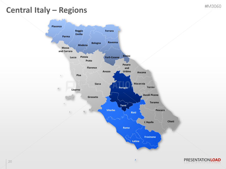 PowerPoint Map Italy (North, Central & South Italy) | PresentationLoad