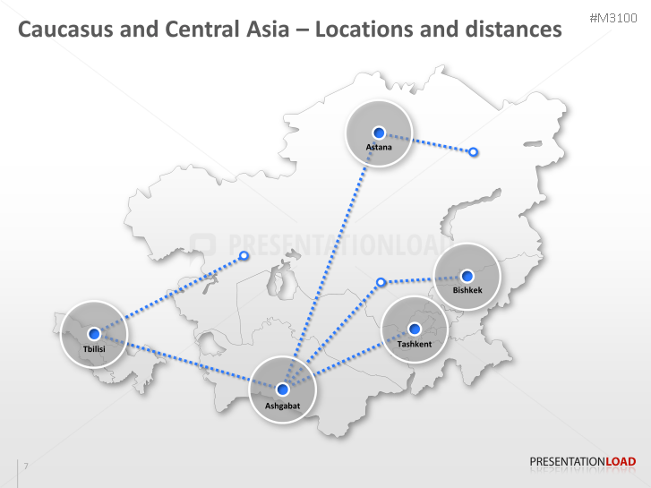 PowerPoint Map Caucasus and Central Asia | PresentationLoad