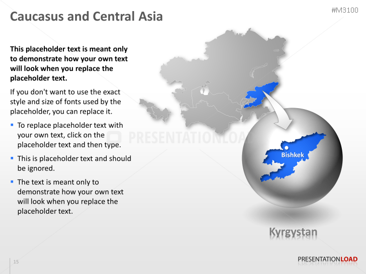 PowerPoint Map Caucasus and Central Asia | PresentationLoad