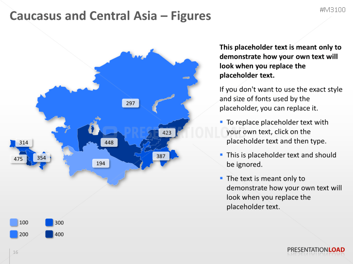 PowerPoint Map Caucasus and Central Asia | PresentationLoad