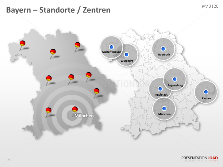 PowerPoint Landkarte Bayern | PresentationLoad
