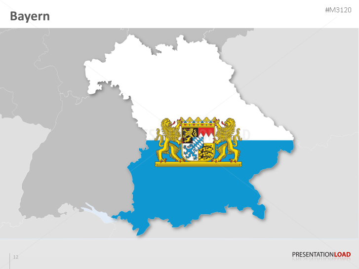 PowerPoint Landkarte Bayern | PresentationLoad