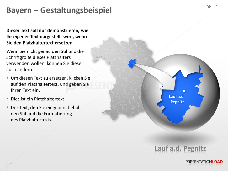 PowerPoint Landkarte Bayern | PresentationLoad