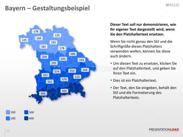 PowerPoint Landkarte Bayern | PresentationLoad