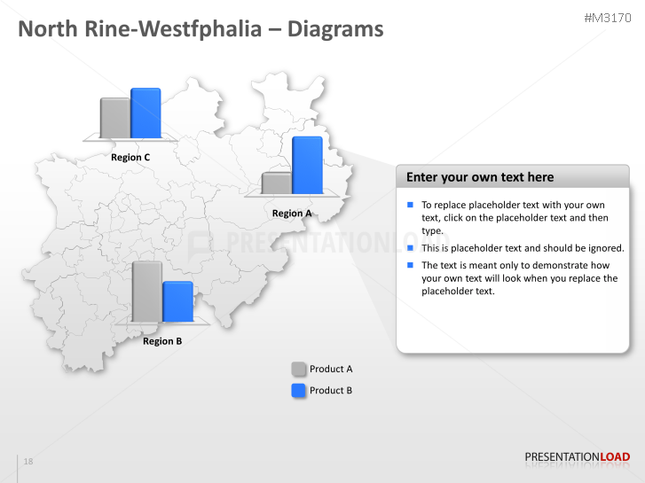 PowerPoint Map Northrine-Westphalia (Germany) | PresentationLoad