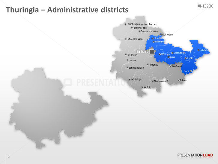 PowerPoint Map Thuringia (Germany) | PresentationLoad