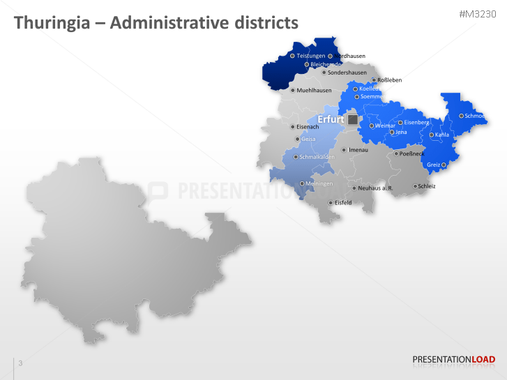 PowerPoint Map Thuringia (Germany) | PresentationLoad