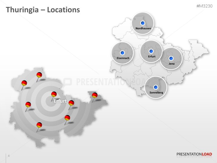 PowerPoint Map Thuringia (Germany) | PresentationLoad