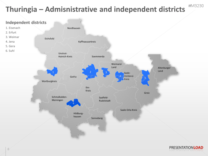 PowerPoint Map Thuringia (Germany) | PresentationLoad