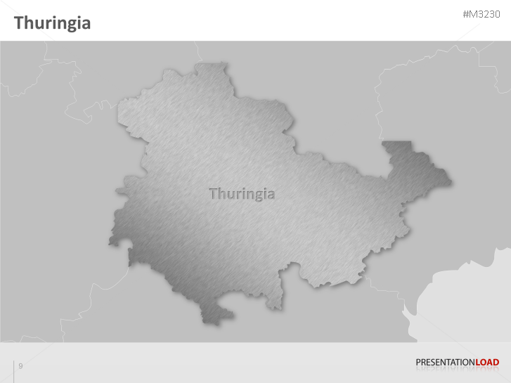 PowerPoint Map Thuringia (Germany) | PresentationLoad