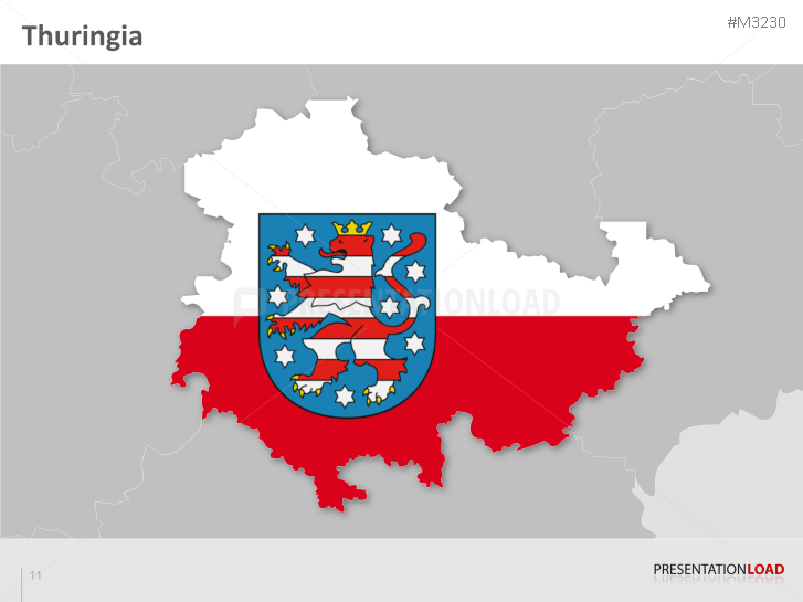 PowerPoint Map Thuringia (Germany) | PresentationLoad