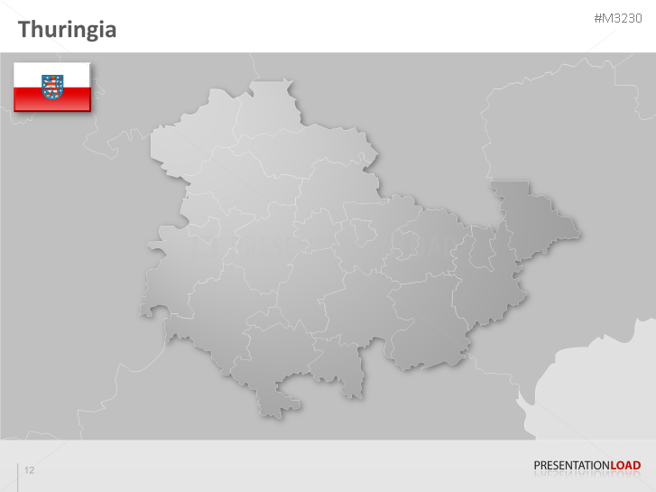 PowerPoint Map Thuringia (Germany) | PresentationLoad