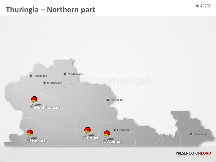 PowerPoint Map Thuringia (Germany) | PresentationLoad