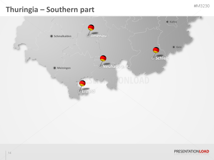 PowerPoint Map Thuringia (Germany) | PresentationLoad