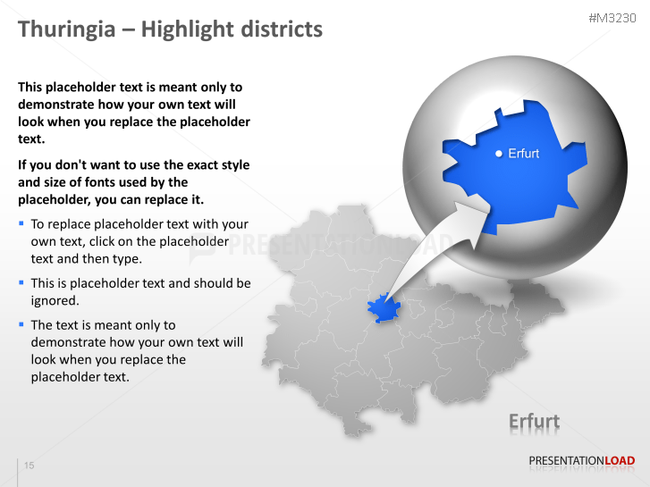 PowerPoint Map Thuringia (Germany) | PresentationLoad
