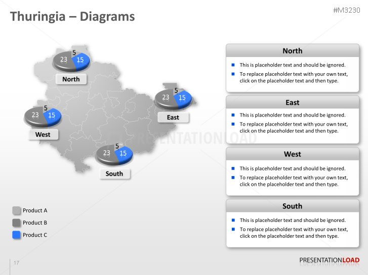 PowerPoint Map Thuringia (Germany) | PresentationLoad