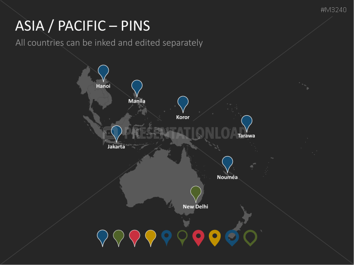 PowerPoint Map Asia - Pacific | PresentationLoad