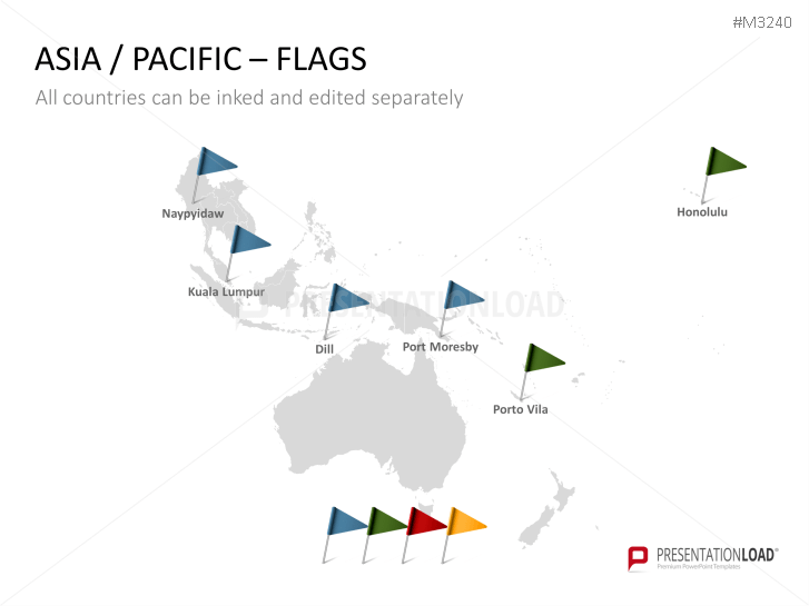 PowerPoint Map Asia - Pacific | PresentationLoad