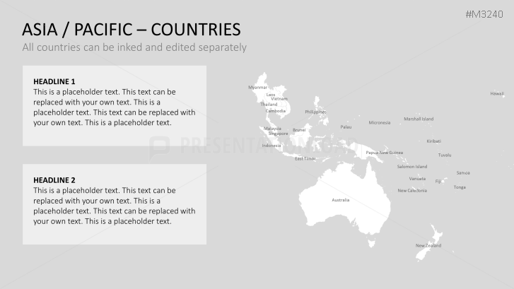 PowerPoint Map Asia - Pacific | PresentationLoad
