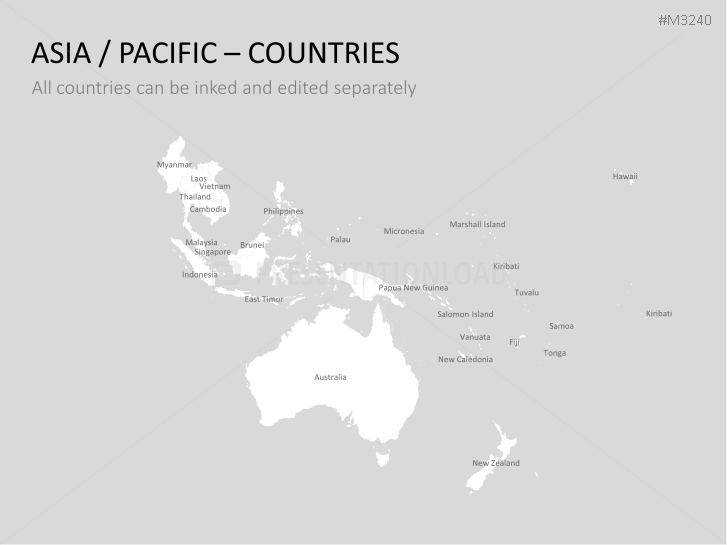 PowerPoint Map Asia - Pacific | PresentationLoad