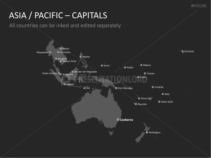 PowerPoint Map Asia - Pacific | PresentationLoad