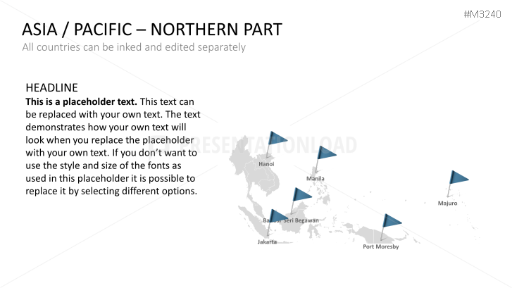 PowerPoint Map Asia - Pacific | PresentationLoad