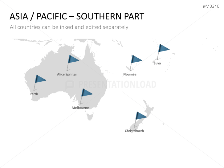 PowerPoint Map Asia - Pacific | PresentationLoad