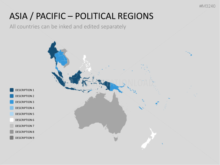 PowerPoint Map Asia - Pacific | PresentationLoad