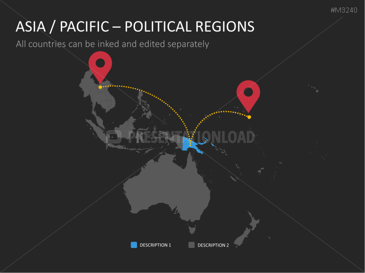PowerPoint Map Asia - Pacific | PresentationLoad