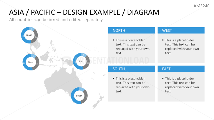 PowerPoint Map Asia - Pacific | PresentationLoad