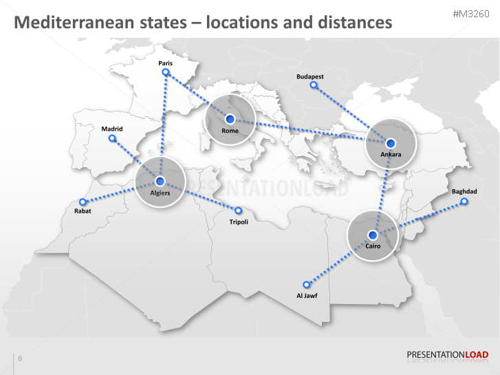 PowerPoint Map Mediterranean Countries | PresentationLoad