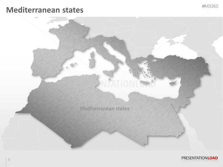 PowerPoint Map Mediterranean Countries | PresentationLoad