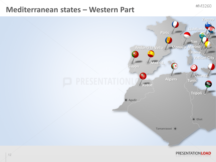 PowerPoint Map Mediterranean Countries | PresentationLoad