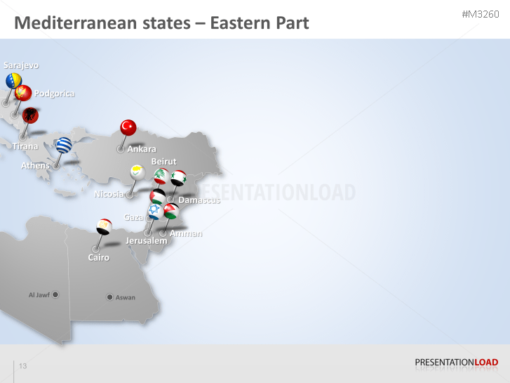PowerPoint Map Mediterranean Countries | PresentationLoad