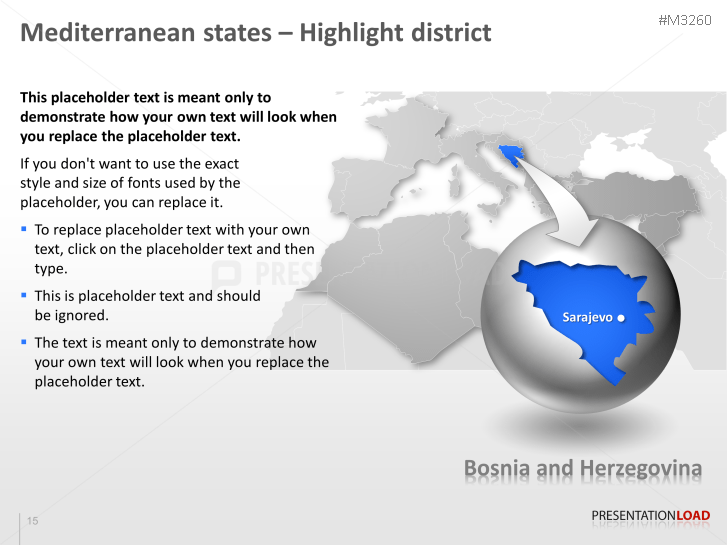 PowerPoint Map Mediterranean Countries | PresentationLoad