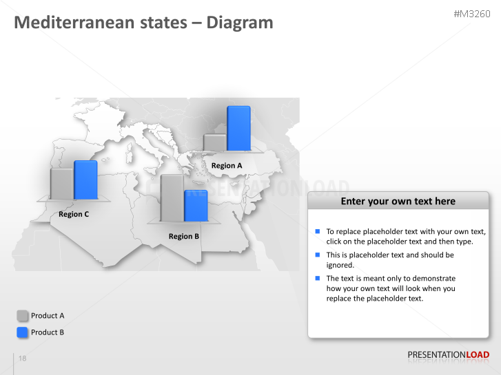PowerPoint Map Mediterranean Countries | PresentationLoad