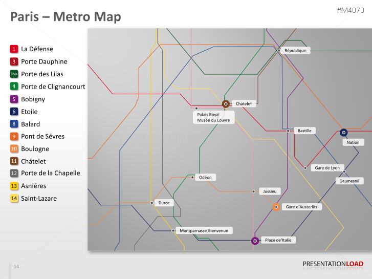 PowerPoint City Map Paris | PresentationLoad